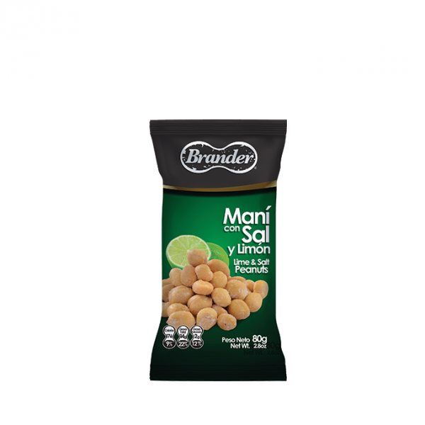Brander Maní con Sal y Limón 12 unds de 80g | Tienda 505